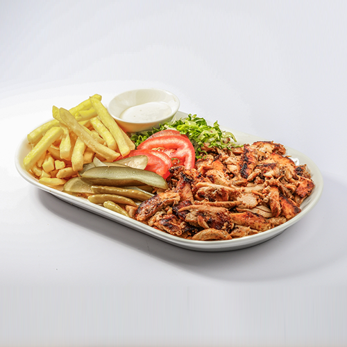 صحن شاورما بطعم لذيذ وشهي من مطعم شطة وليمون